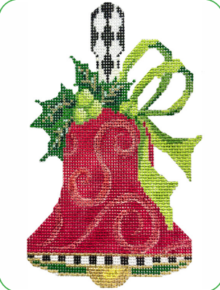 Kelly Clark KBL-14-18 Red Swirls and Lime Bow – Stitch by Stitch