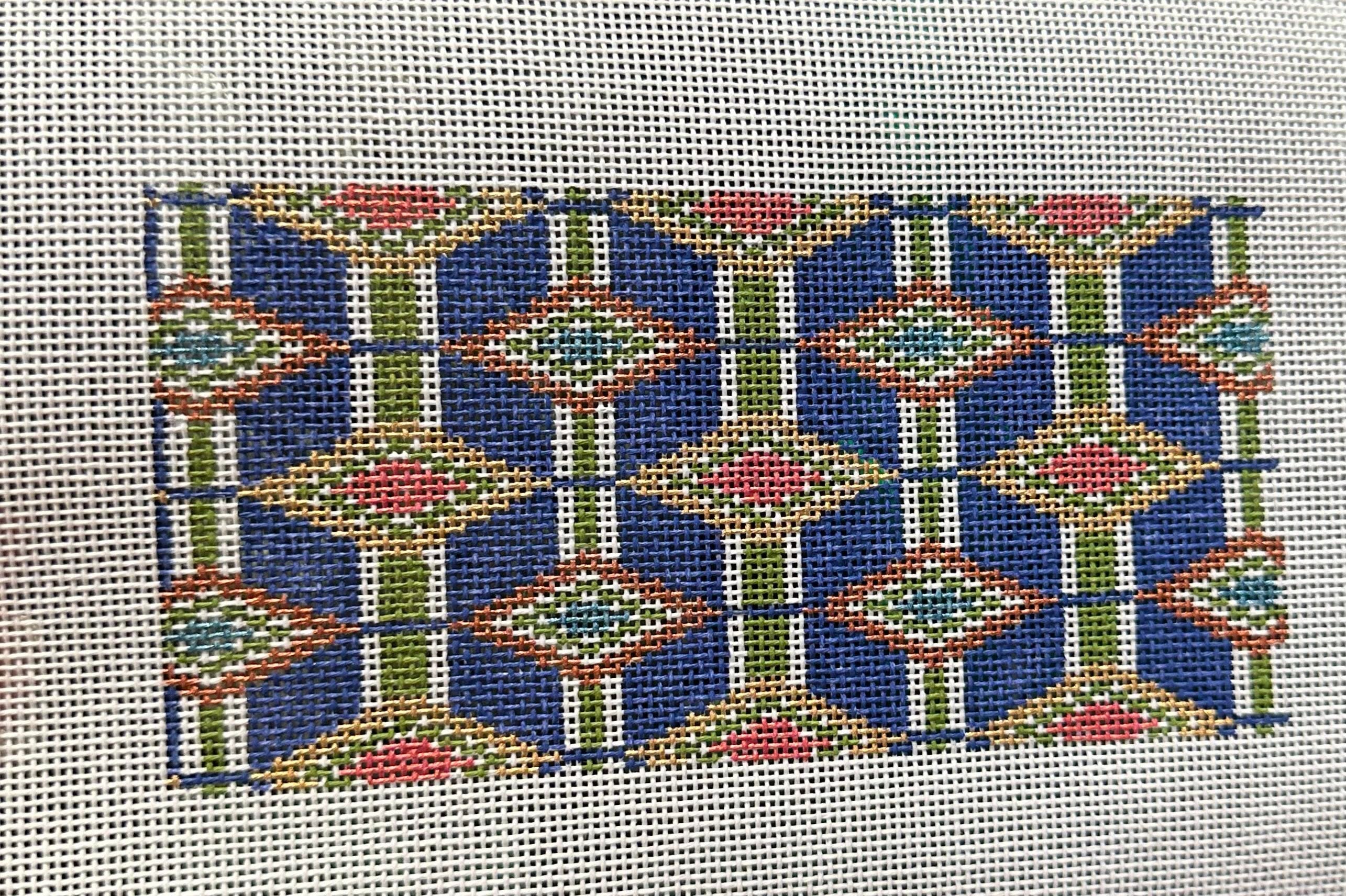TEW Blue with Gold/Copper Diamonds 3x6 Insert – Stitch by Stitch