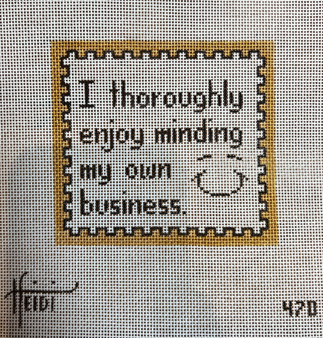 Heidi Stanley #470 Minding My Own Business – Stitch by Stitch