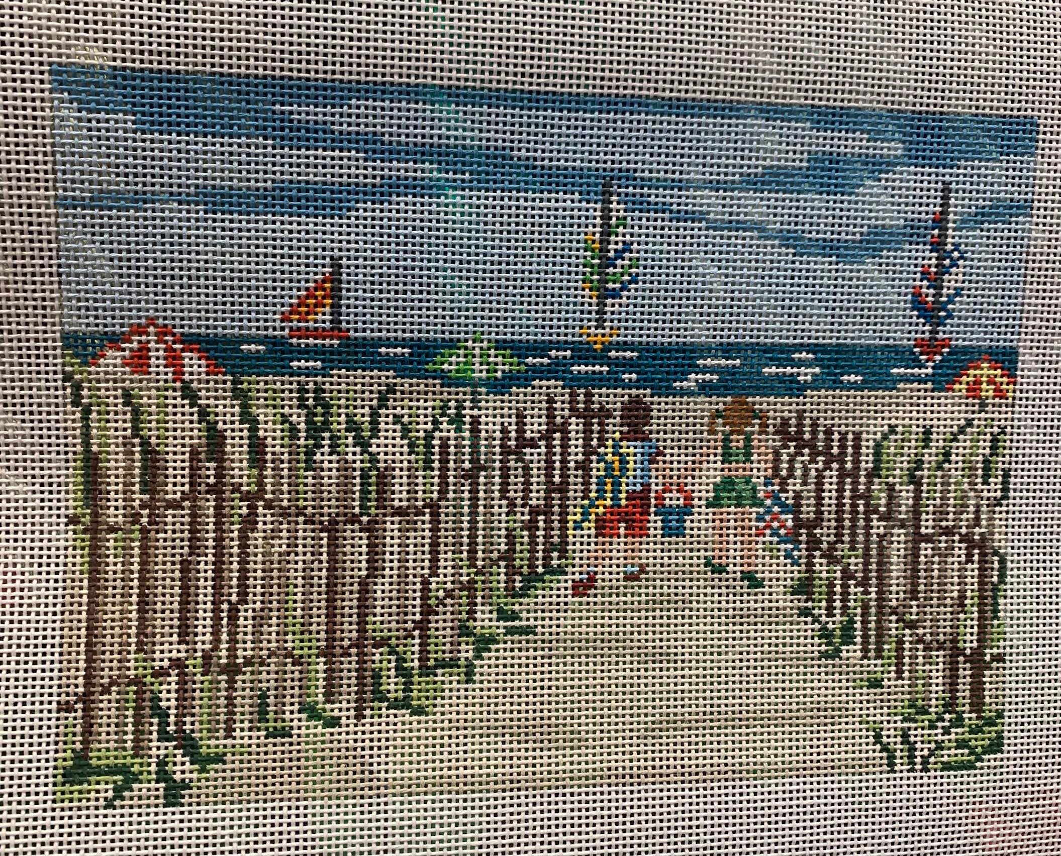 Needle Crossing 162 To The Beach – Stitch by Stitch