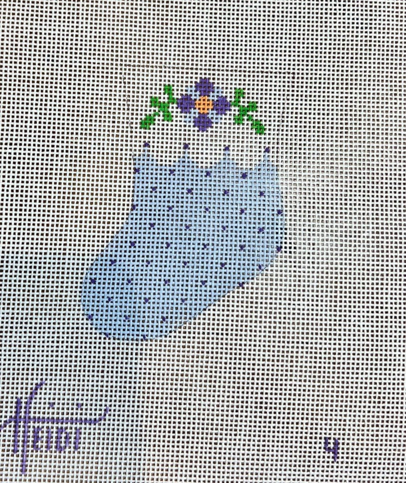 Heidi Designs #04 Lavender Mini Stocking – Stitch by Stitch