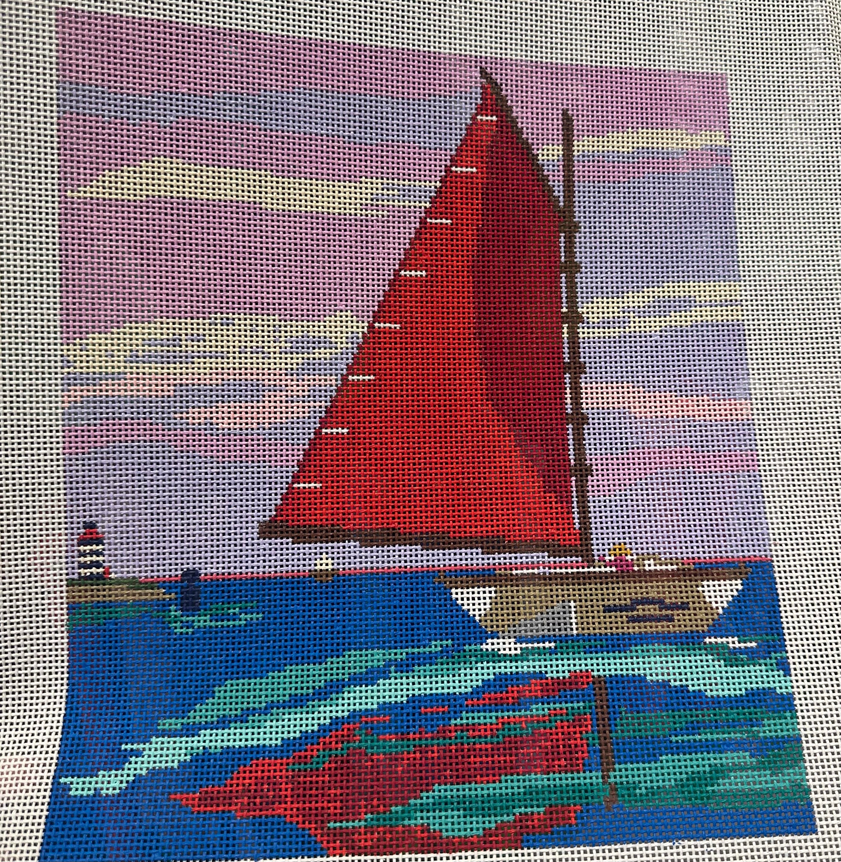 Mimi In Stitches Red Sailboat – Stitch by Stitch
