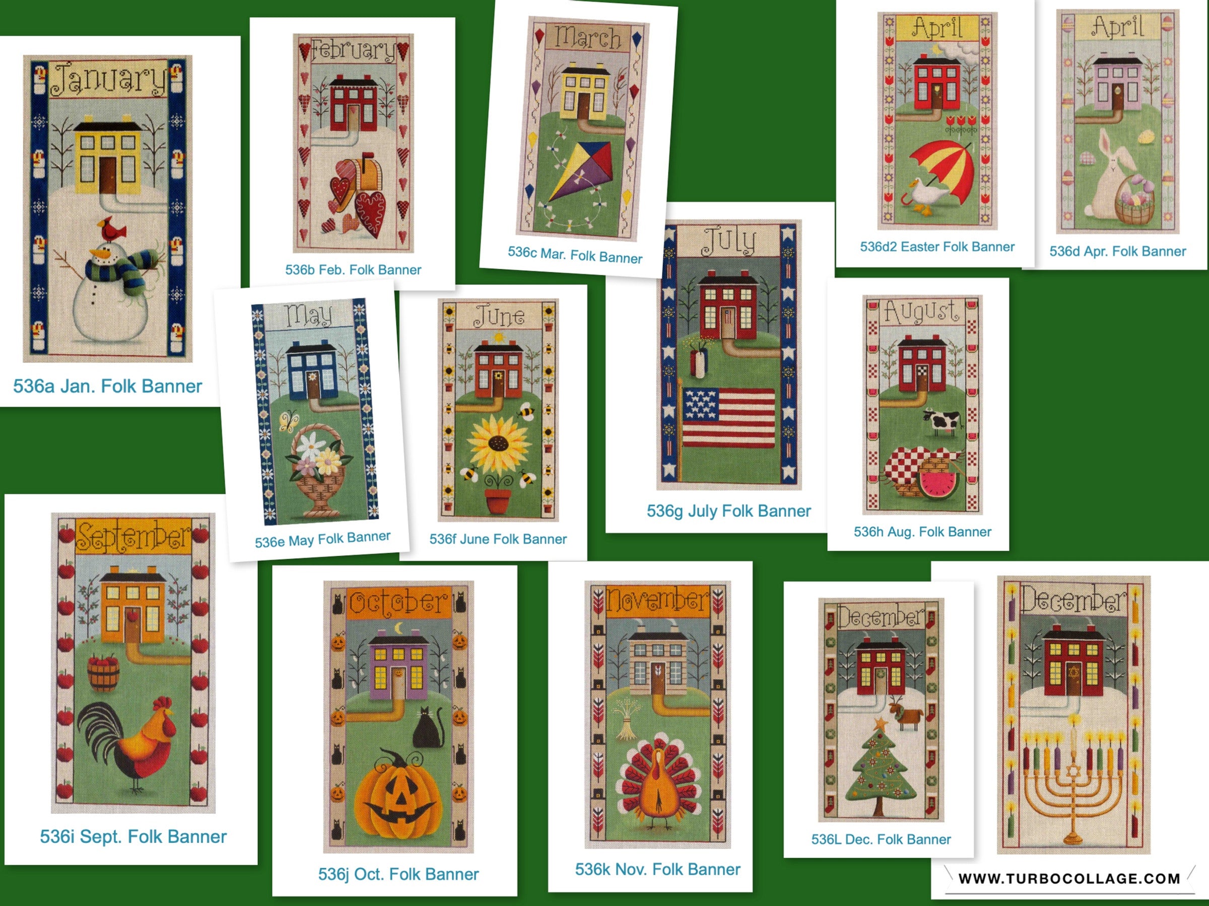 Rebecca Wood 536h August Folk Banner – Stitch by Stitch