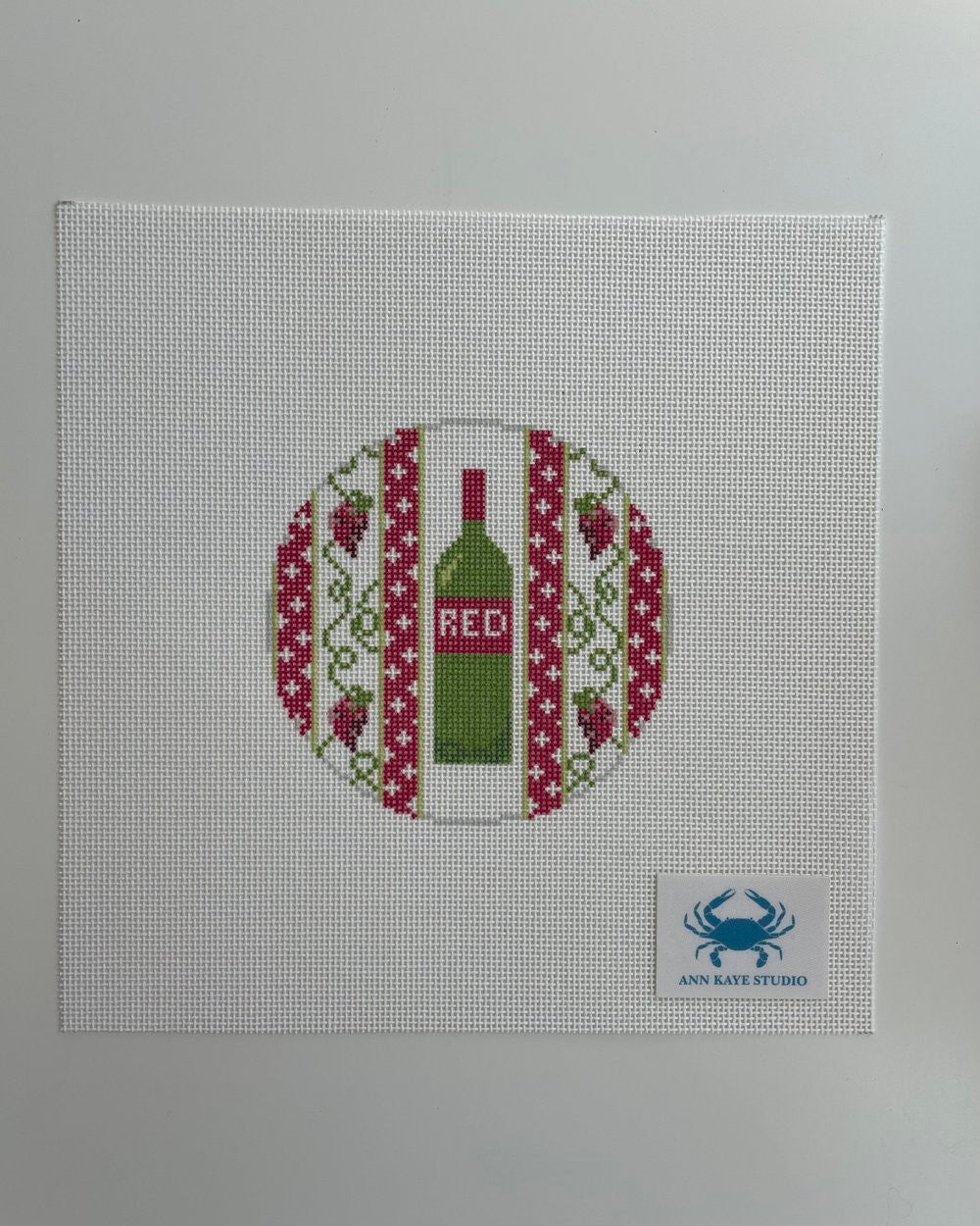 Ann Kaye AOK92 4" Bottle of Red Round – Stitch by Stitch