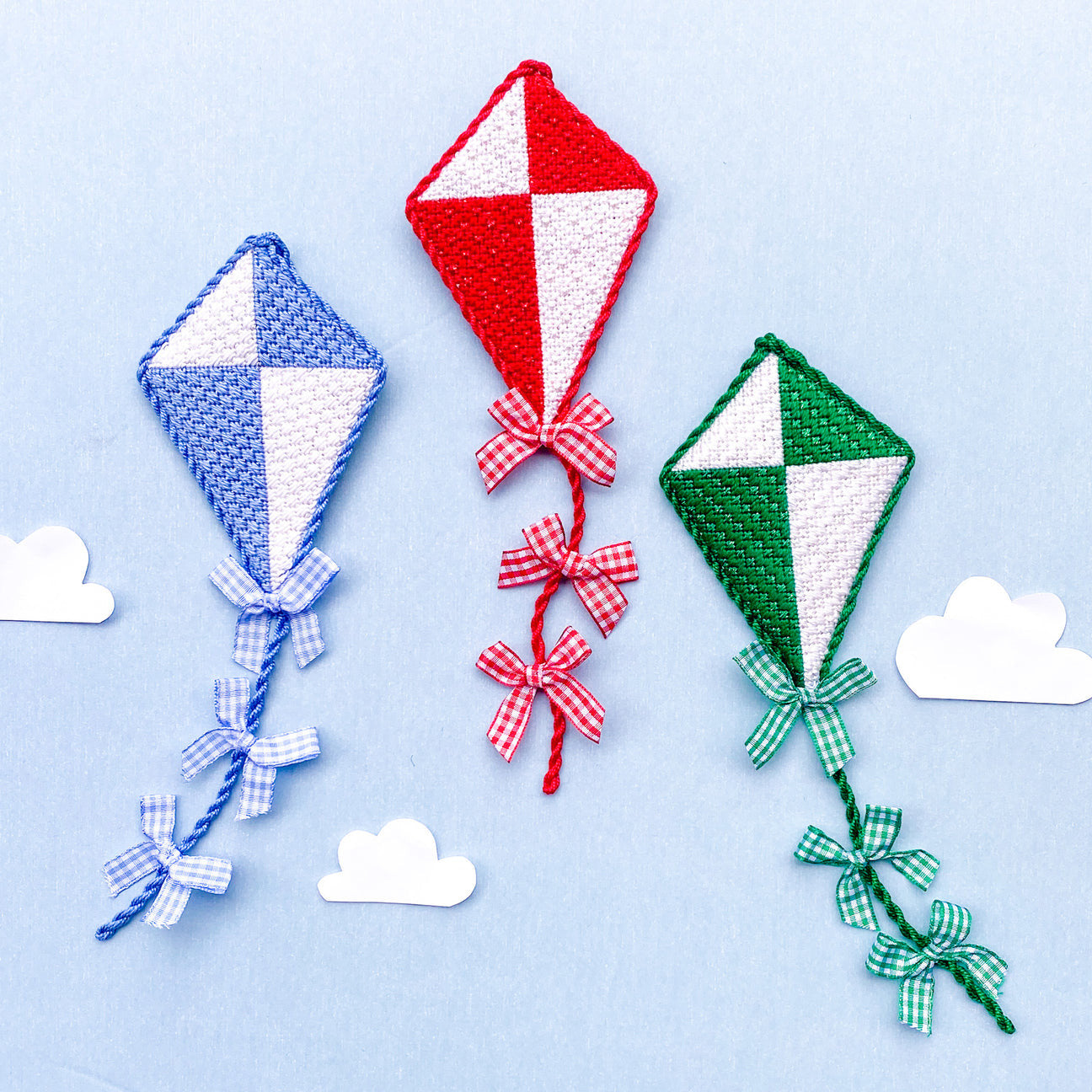 Stitch Style SS051B Kite Ornaments - Red – Stitch by Stitch