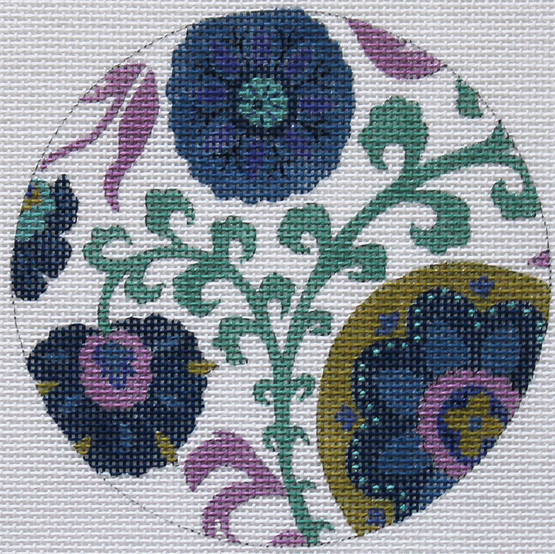 PLD Designs SH1805 Blue Floral Round – Stitch by Stitch