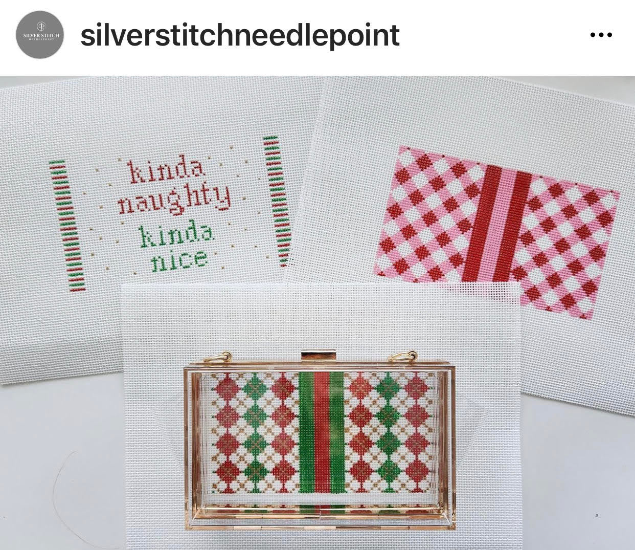 Silver Stitch Acrylic Purse Insert - Red/Green – Stitch by Stitch