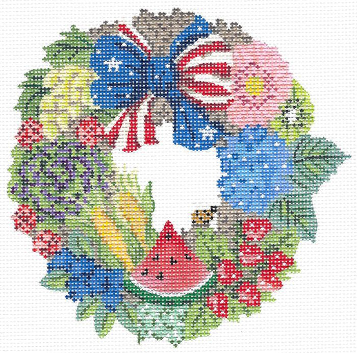 Kelly Clark KC-KCW201-18 Summer Independence Wreath – Stitch by Stitch