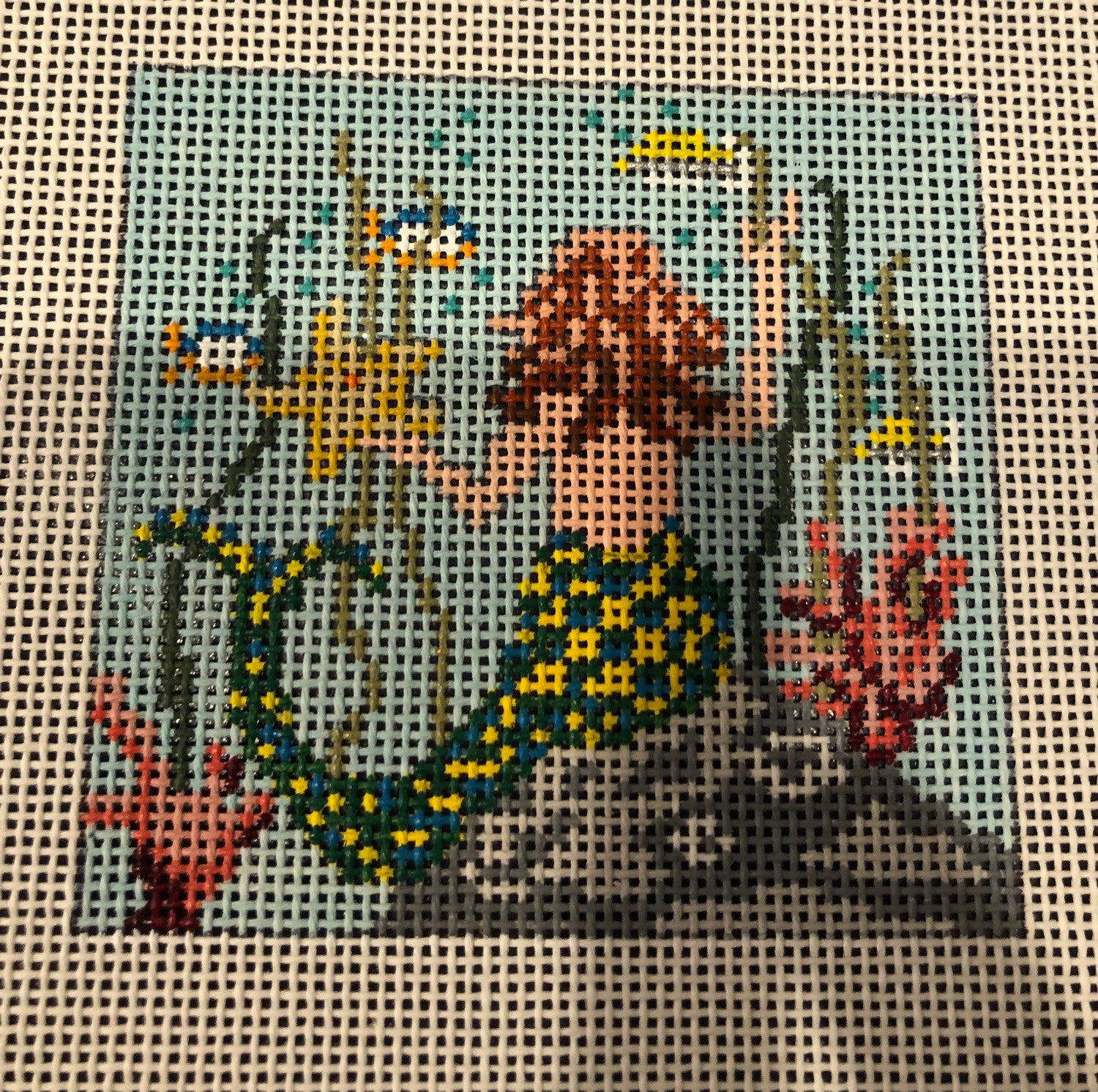 Needle Crossing Mermaid – Stitch by Stitch