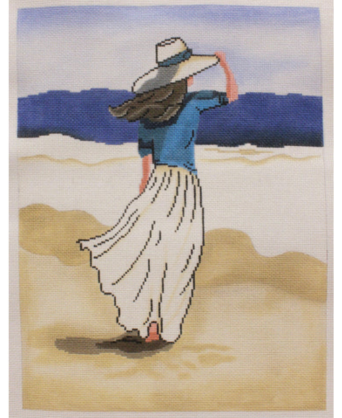 Patti Mann Lady on Beach 20004 – Stitch by Stitch