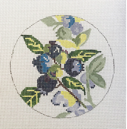 Blueberry Point Floral Round - Blueberries – Stitch by Stitch