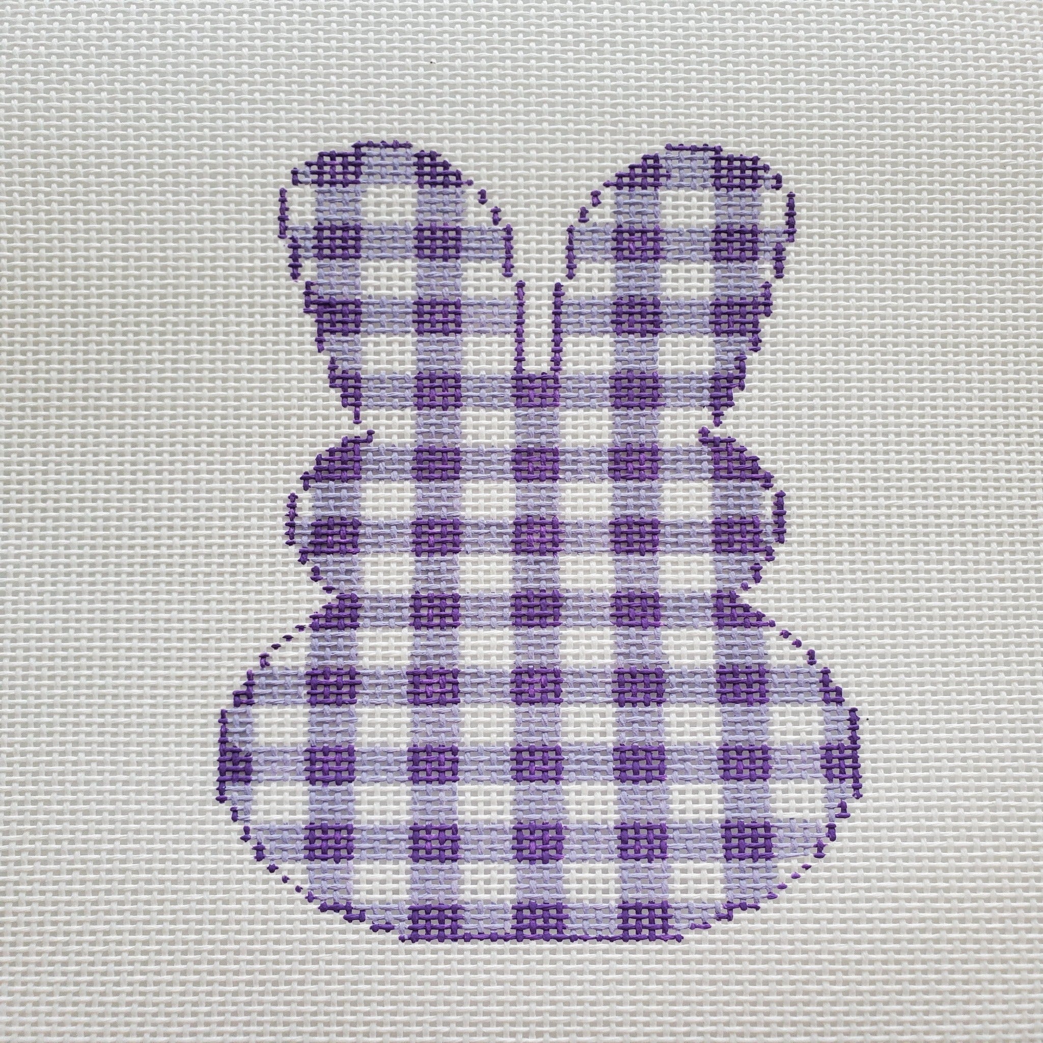 Silver Stitch Needlepoint Gingham Bunny - Lavender – Stitch by Stitch