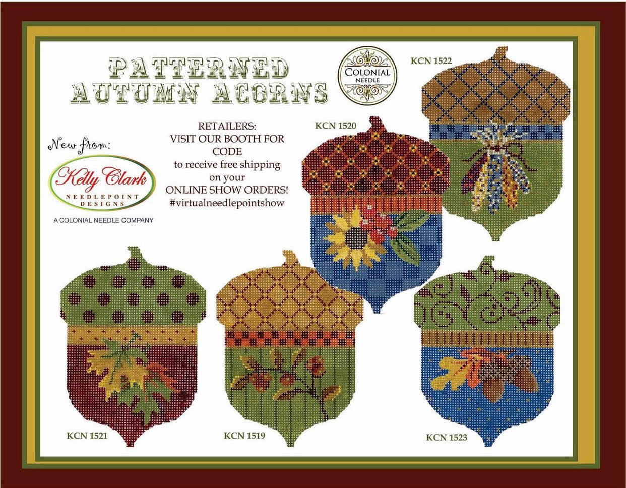 Kelly Clark KCN 1523 Three Acorns – Stitch by Stitch