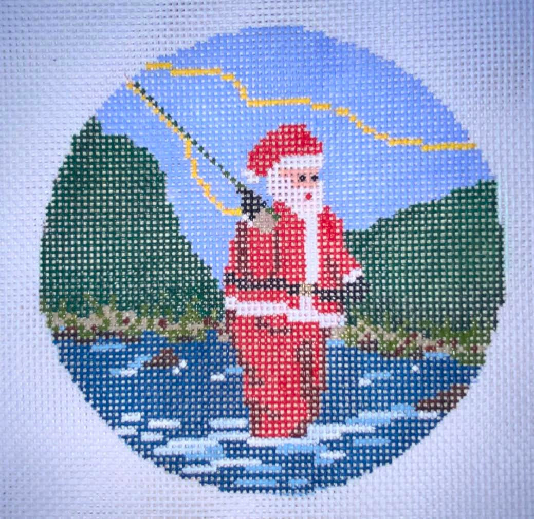 Ann Kaye AOK45 Fly Fishing Santa – Stitch by Stitch
