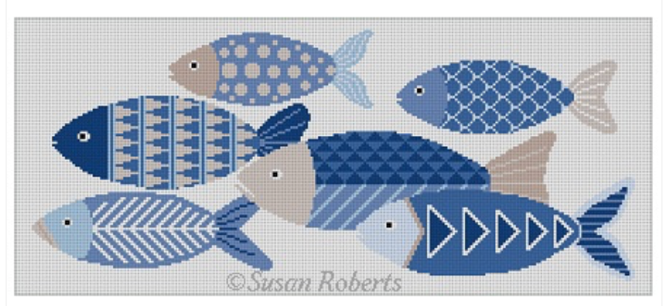Susan Roberts 1180-13 Fish Block 13 mesh – Stitch by Stitch