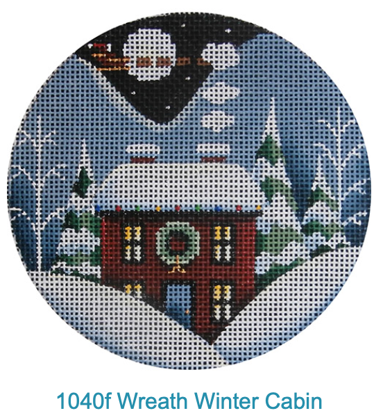 Rebecca Wood 1040f Wreath Winter Cabin – Stitch by Stitch
