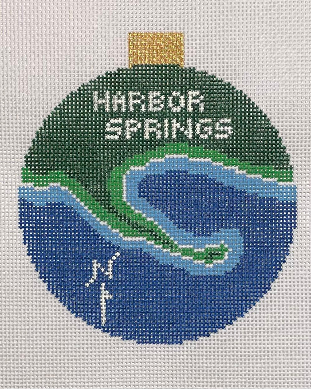 Ann Kaye AOK103 Harbor Springs Map Ornament – Stitch by Stitch