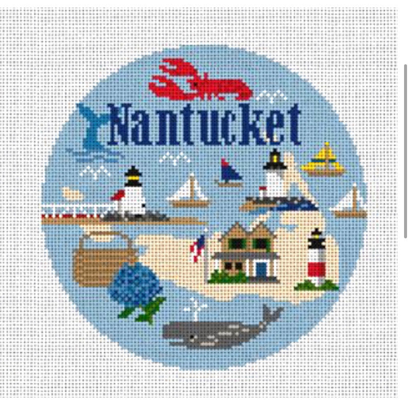 Needlepaint 5" Nantucket Round – Stitch by Stitch