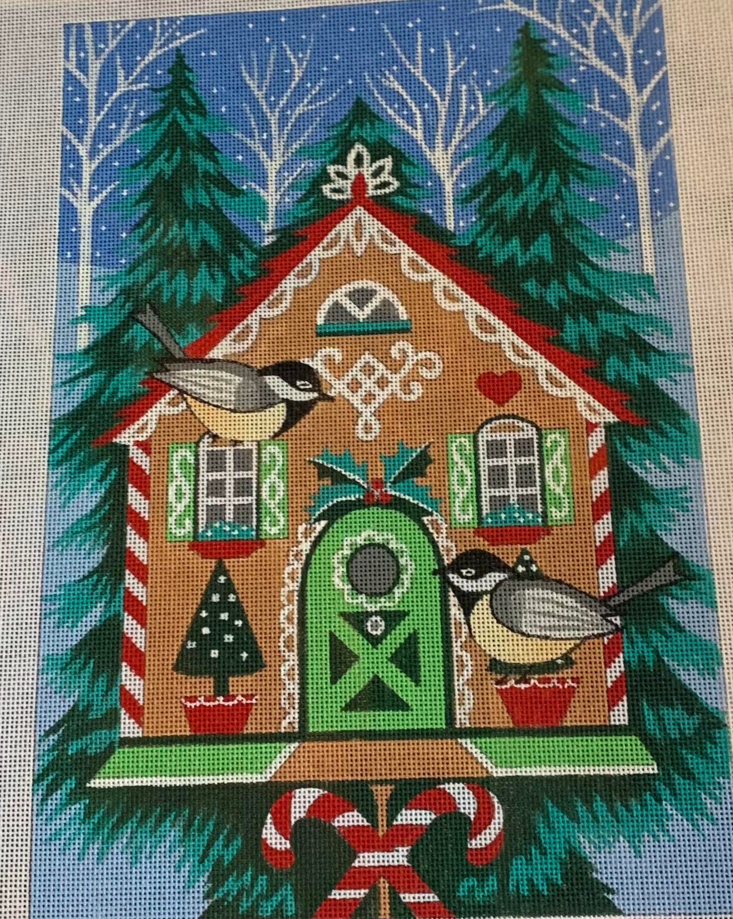 The Collection LR102 Gingerbread House with Chickadees – Stitch by Stitch