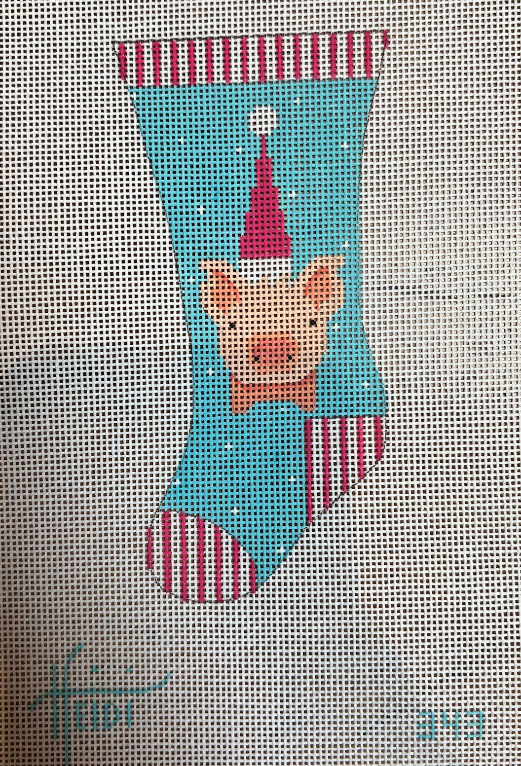 Heidi Stanley #343 Pig Stocking – Stitch by Stitch
