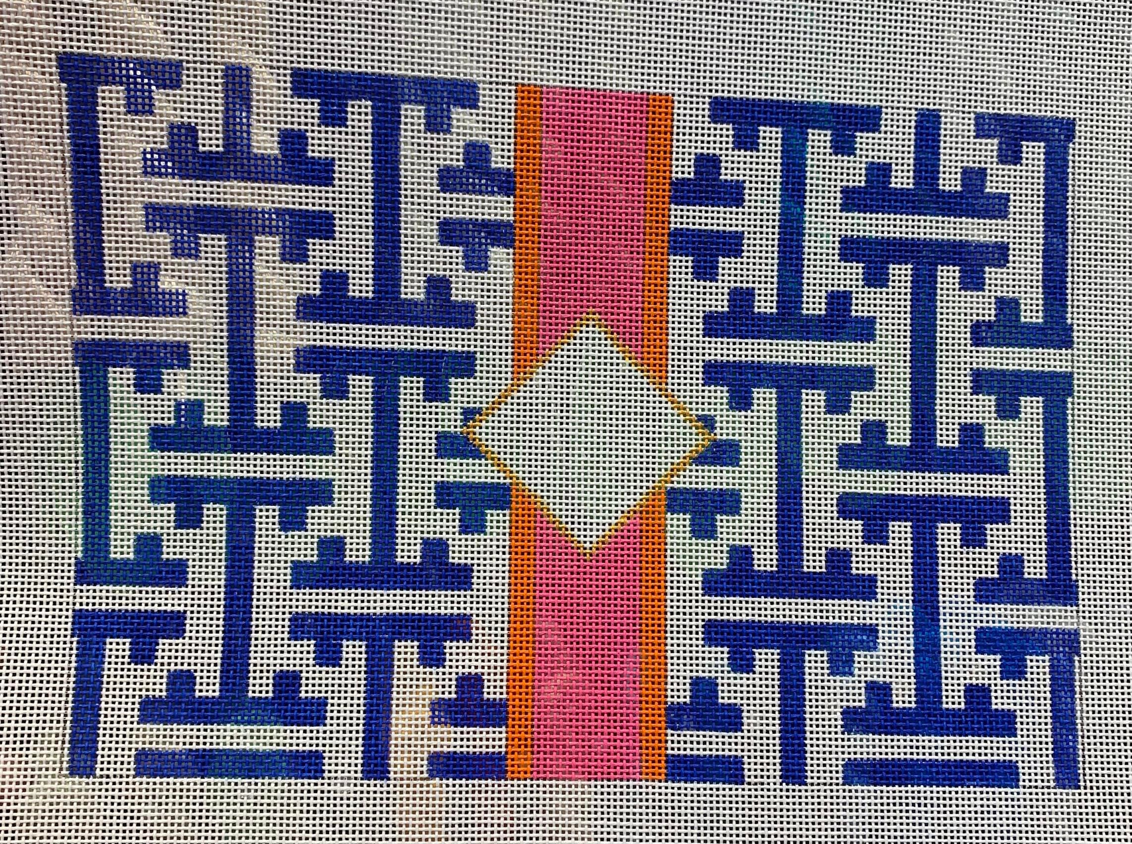 Meredith Blue Lattice with Stripe PG-489 (we can monogram) – Stitch by ...